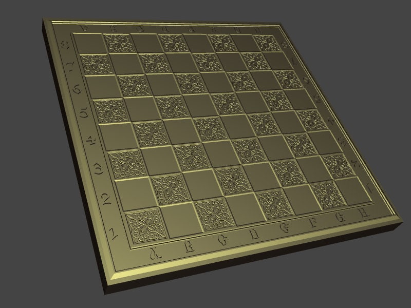 3d Chess Board Model-3d Stl Drawing Files for Cnc Machine-3d Printer ...