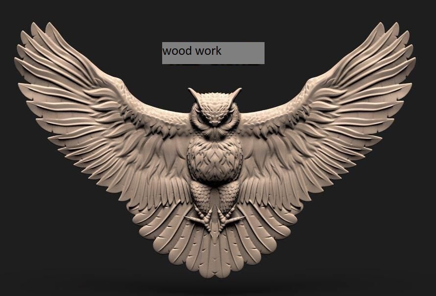 3d Stl Owl Relief Model-3d Stl Drawing Files for Cnc Machine-3d Printer-cnc Router Engraver,wood ...