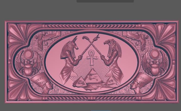 3d Framed Egyptian Relief Model-3d Stl Drawing Files for Cnc Machine-3d Printer-cnc Router ...