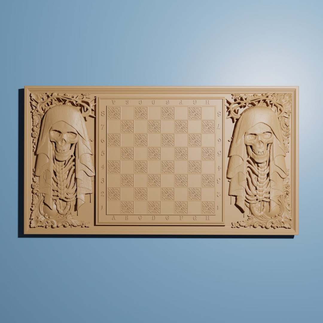 3d Chess Board Model-3d Stl Drawing Files for Cnc Machine-3d Printer ...