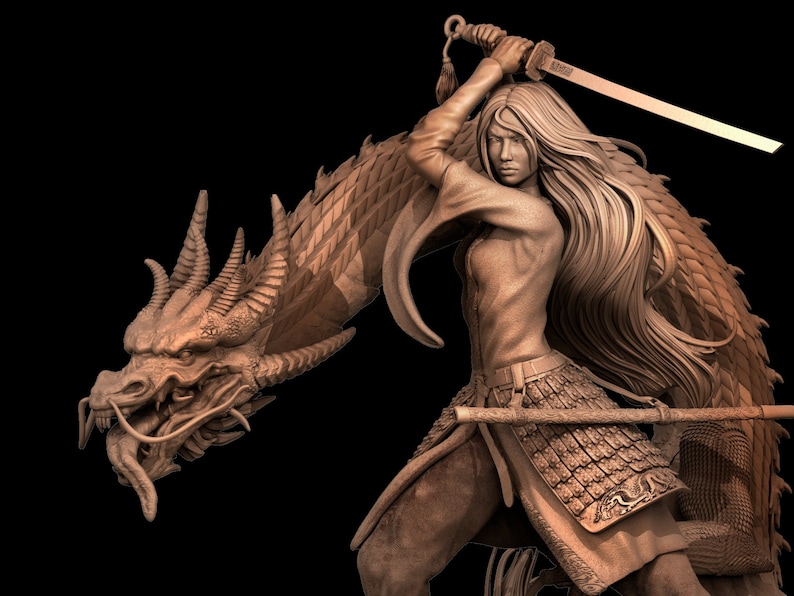 3d Stl Model,3d Warrior Woman,stl Drawing Files,digital Print,3d Stl ...