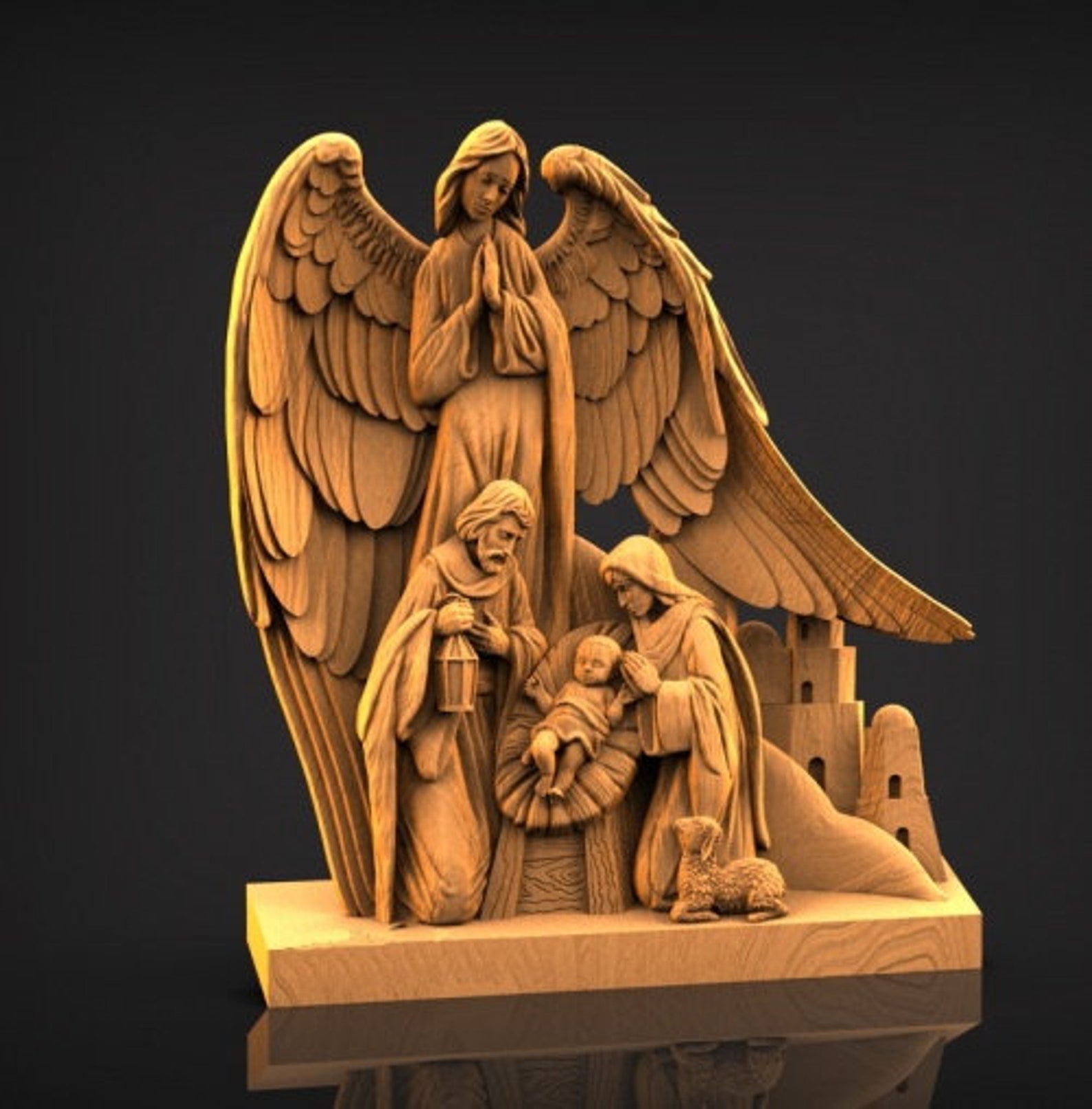 3d Angel Statue Relief Model-3d Stl Model-cnc Machine and 3d Printer ...