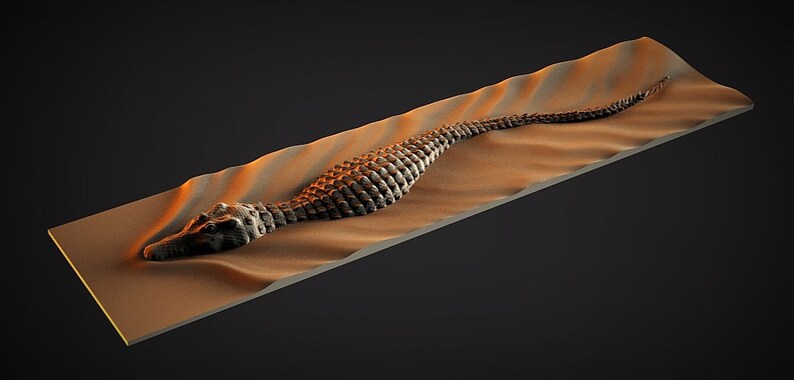 3d Stl Model,3d Crocodile Relief,cnc Machine,artcam,3d Printer Files,3d ...