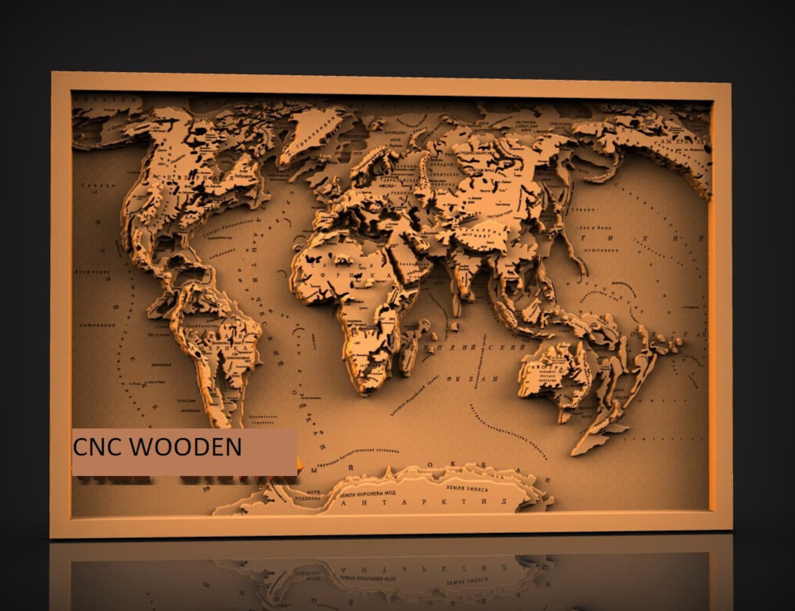 3d World Map Relief Model-3d Stl Drawing Files for Cnc Machine-3d ...