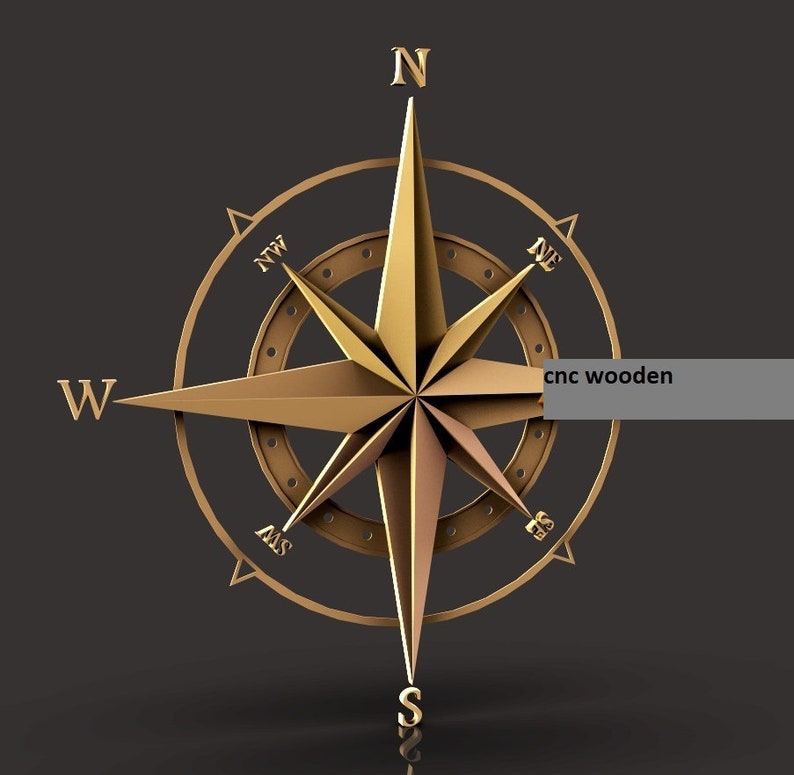 3d Compass Relief Model-3d Stl Model-cnc Machine and 3d Printer Files ...