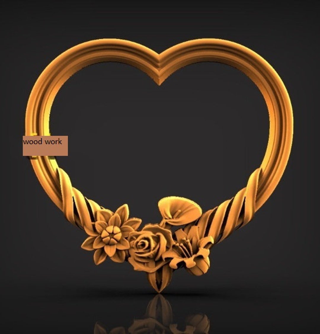 3d Stl Model,3d Wood Frame Relief,3d Heart Model,3d Printing and Cnc ...