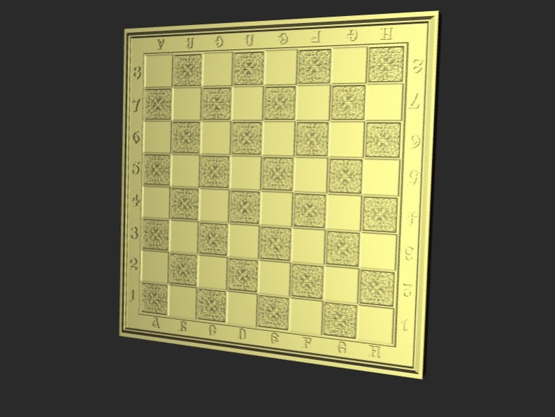 3d Chess Board Model-3d Stl Drawing Files for Cnc Machine-3d Printer ...