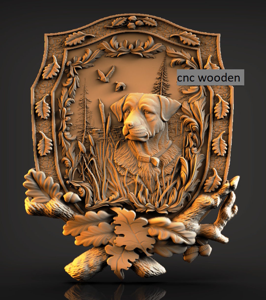 3d Dog Stl Relief Model-3d Stl Drawing Files for Cnc Machine-3d Printer ...