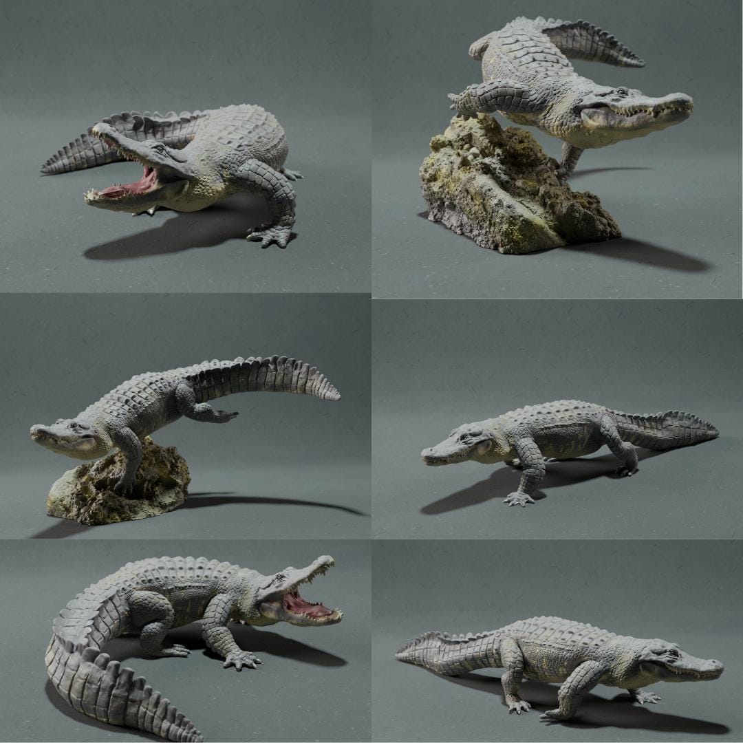 3d Printer Files,3d Stl Model,3d Crocodile Model,3d Fantasy Animal ...
