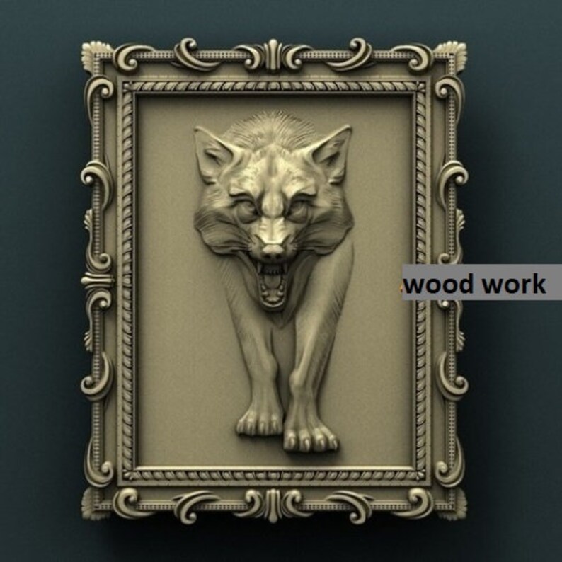 3d Framed Forest Wolf Relief Model-3d Stl Drawing Files for Cnc Machine-3d Printer-cnc Router ...