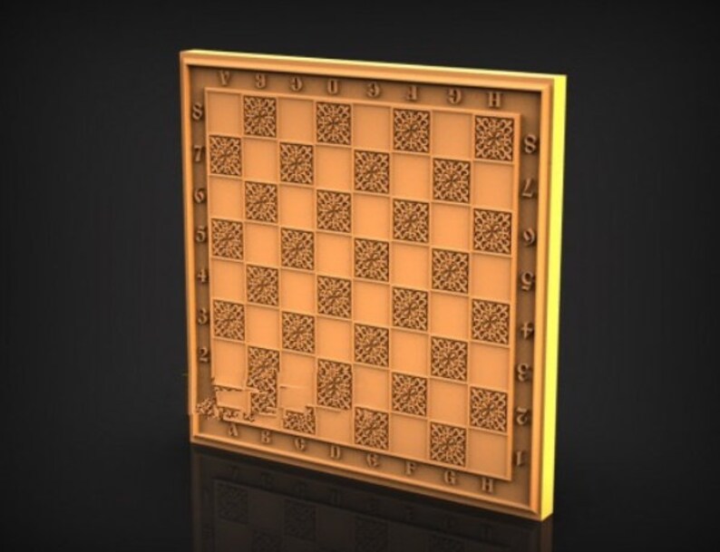 3d Chess Board Model-3d Stl Drawing Files for Cnc Machine-3d Printer ...