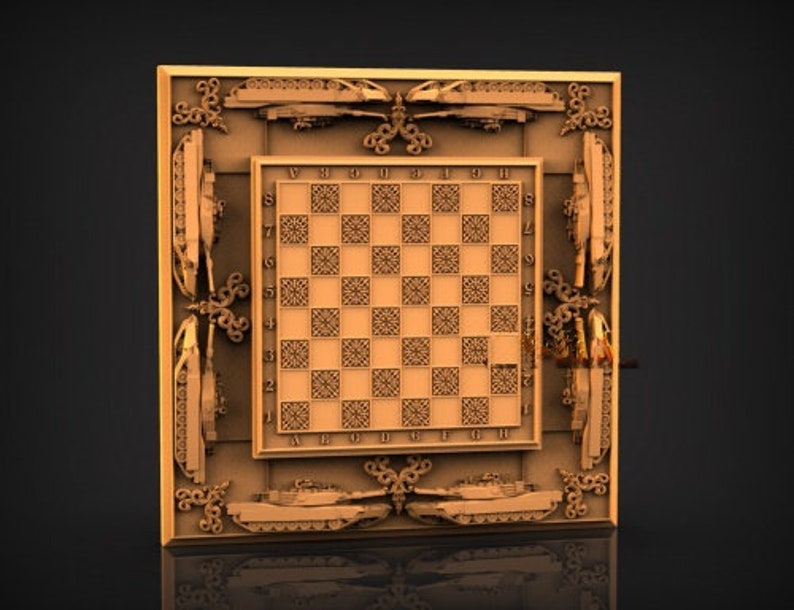 3d Chess Board Model-3d Stl Drawing Files for Cnc Machine-3d Printer ...
