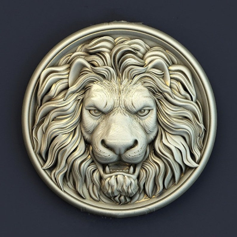 3d Lion Head Relief Model-3d Stl Drawing Files for Cnc Machine-3d Printer-cnc Router Engraver ...