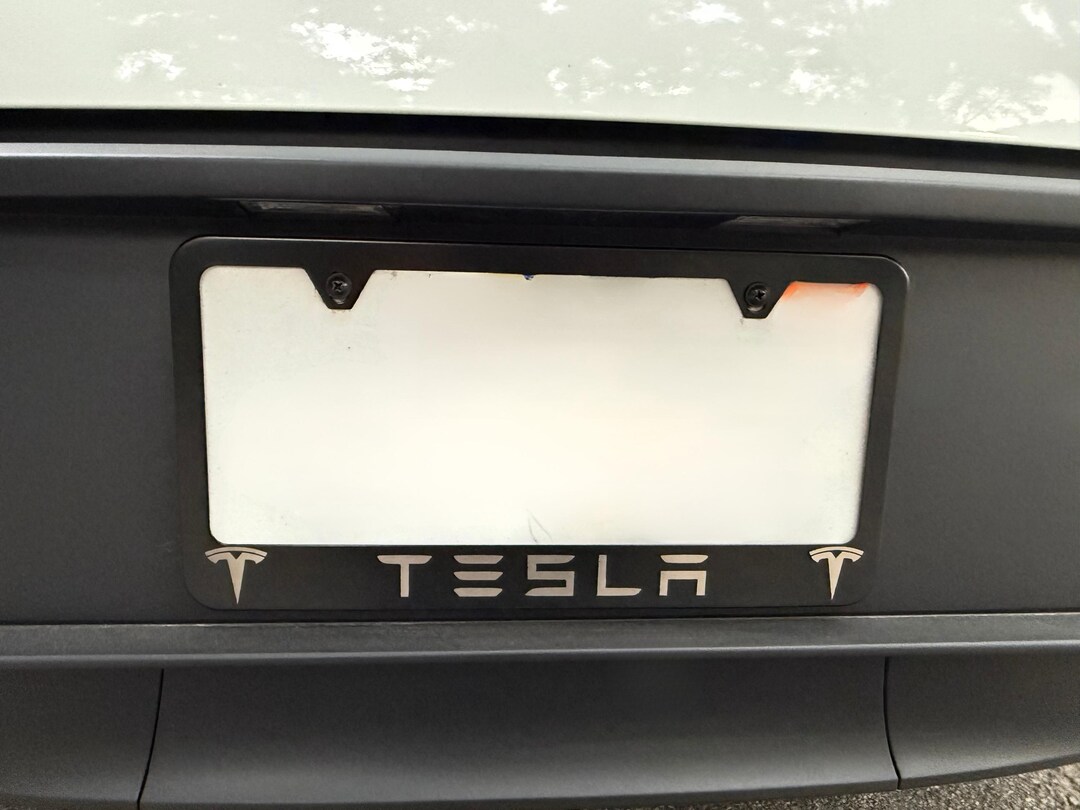 Custom Tesla License Plate Frame | Engraved Gift for Tesla Owners ...