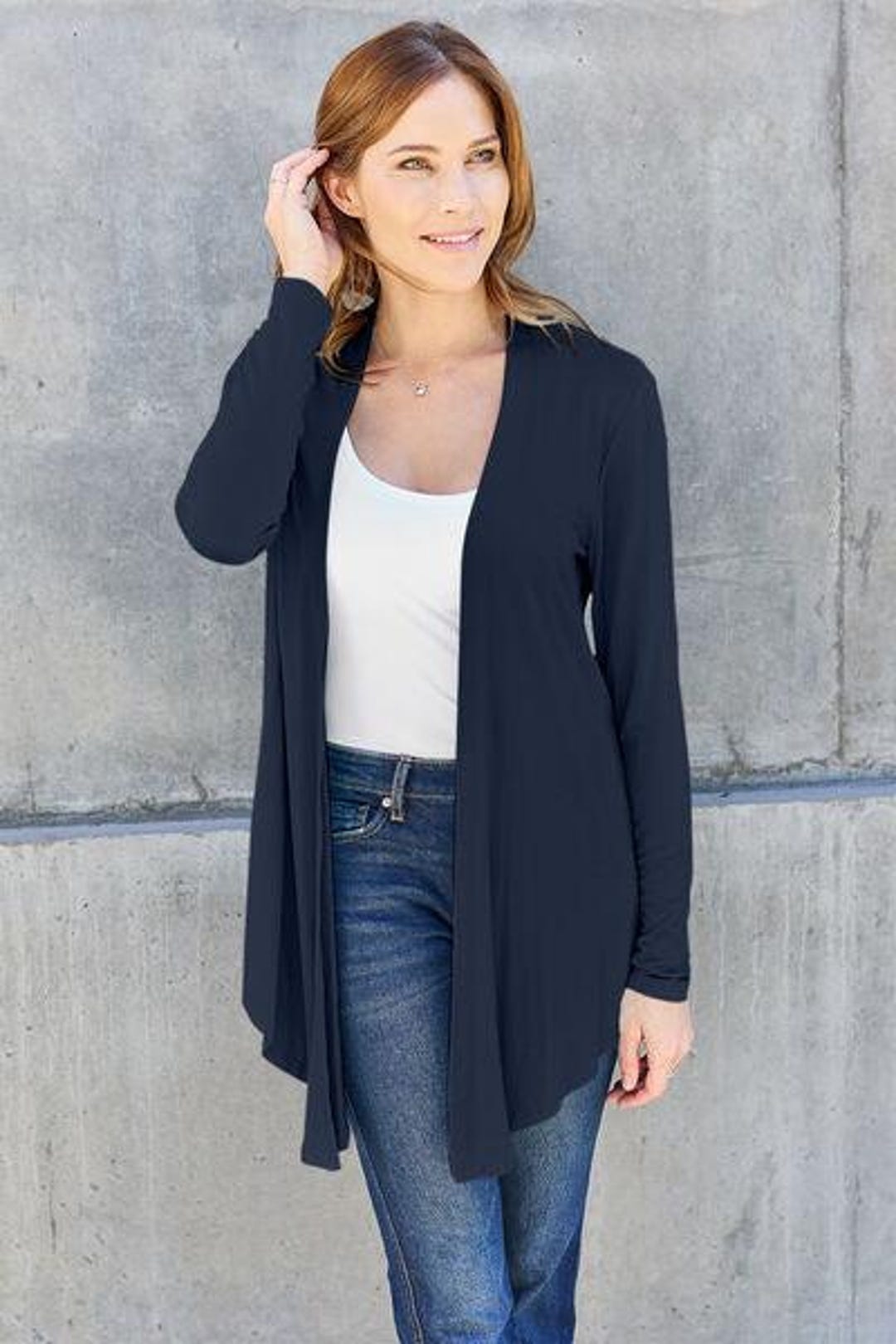 Basic Bae Full Size Open Front Long Sleeve Cover Up - Etsy