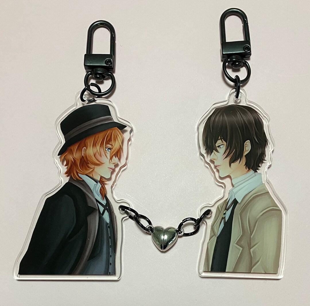 Soukoku Magnetic Connecting Heart Keyrings Bsd Skk - Etsy