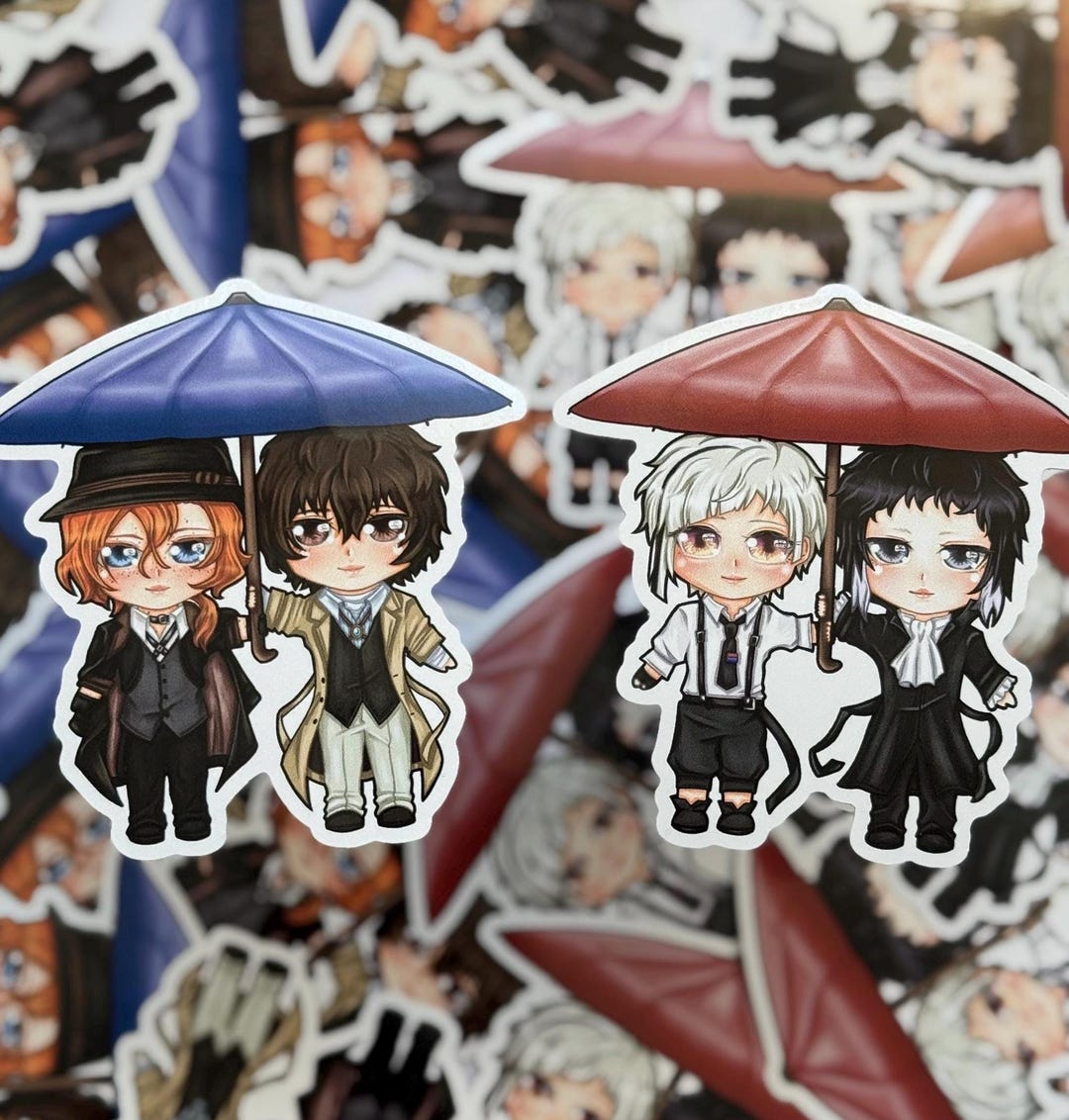 Soukoku and Shin Soukoku Umbrella Duo Stickers | Bsd | - Etsy