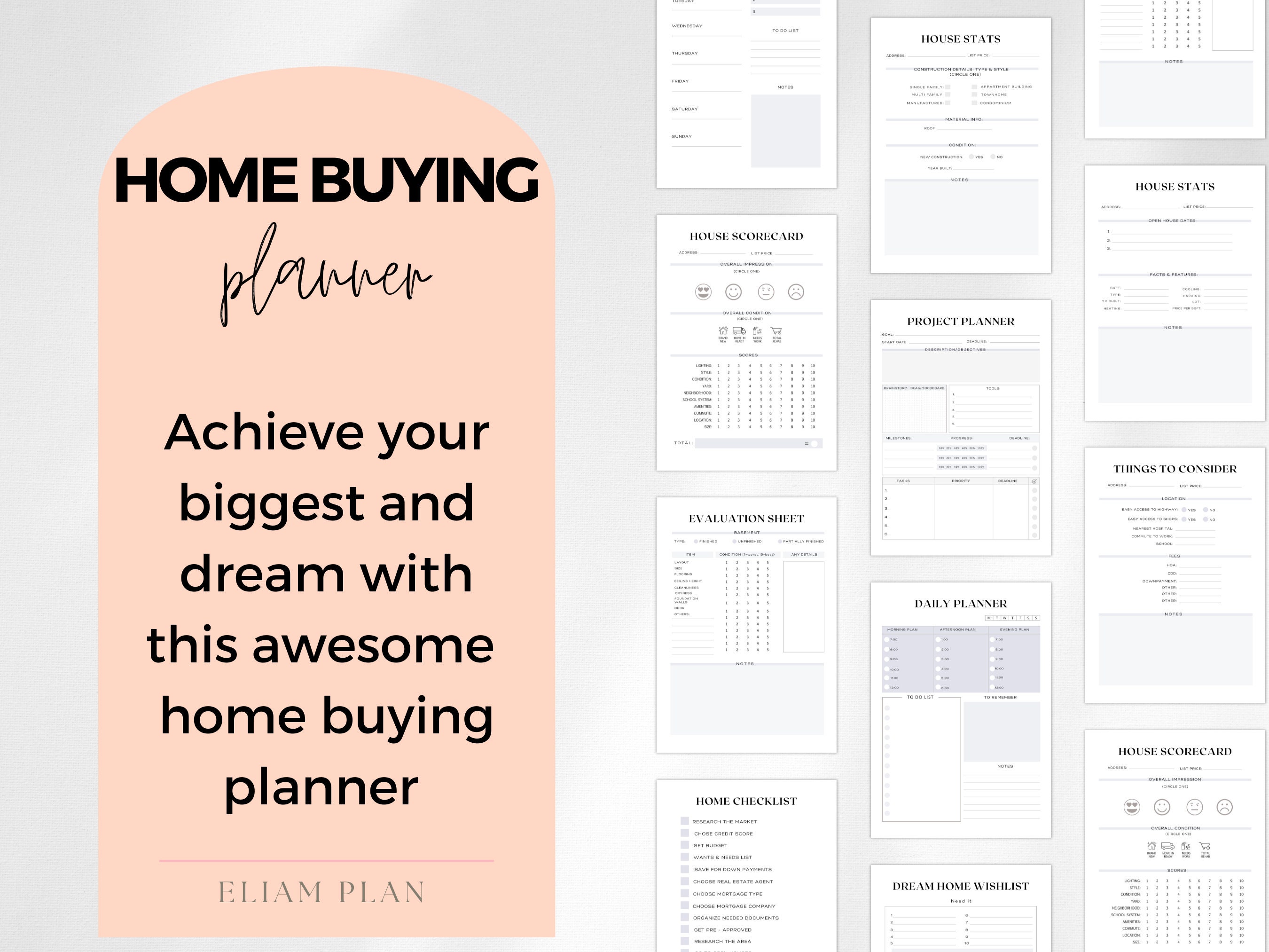 Home Buying Planner, Real Estate Organizer, House Hunting Journal ...