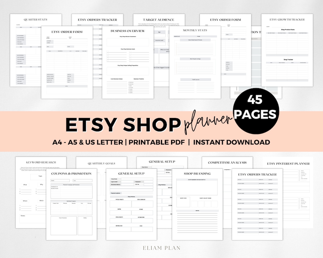 Etsy Shop Planner, Etsy Business Plan, Sell on Etsy, Etsy Shop ...