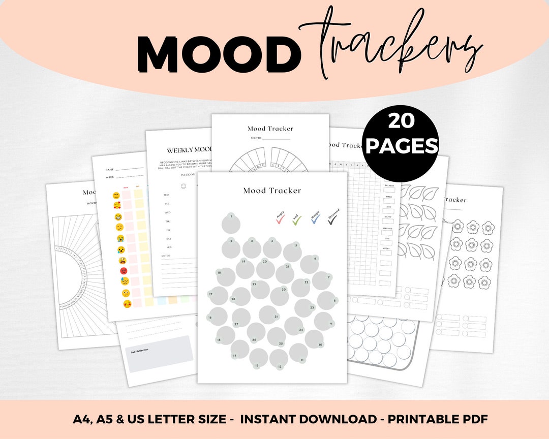 Mood Tracker, Emotion Journal, Mental Health Diary, Mood Monitoring, Emotional Well-being, Mood ...