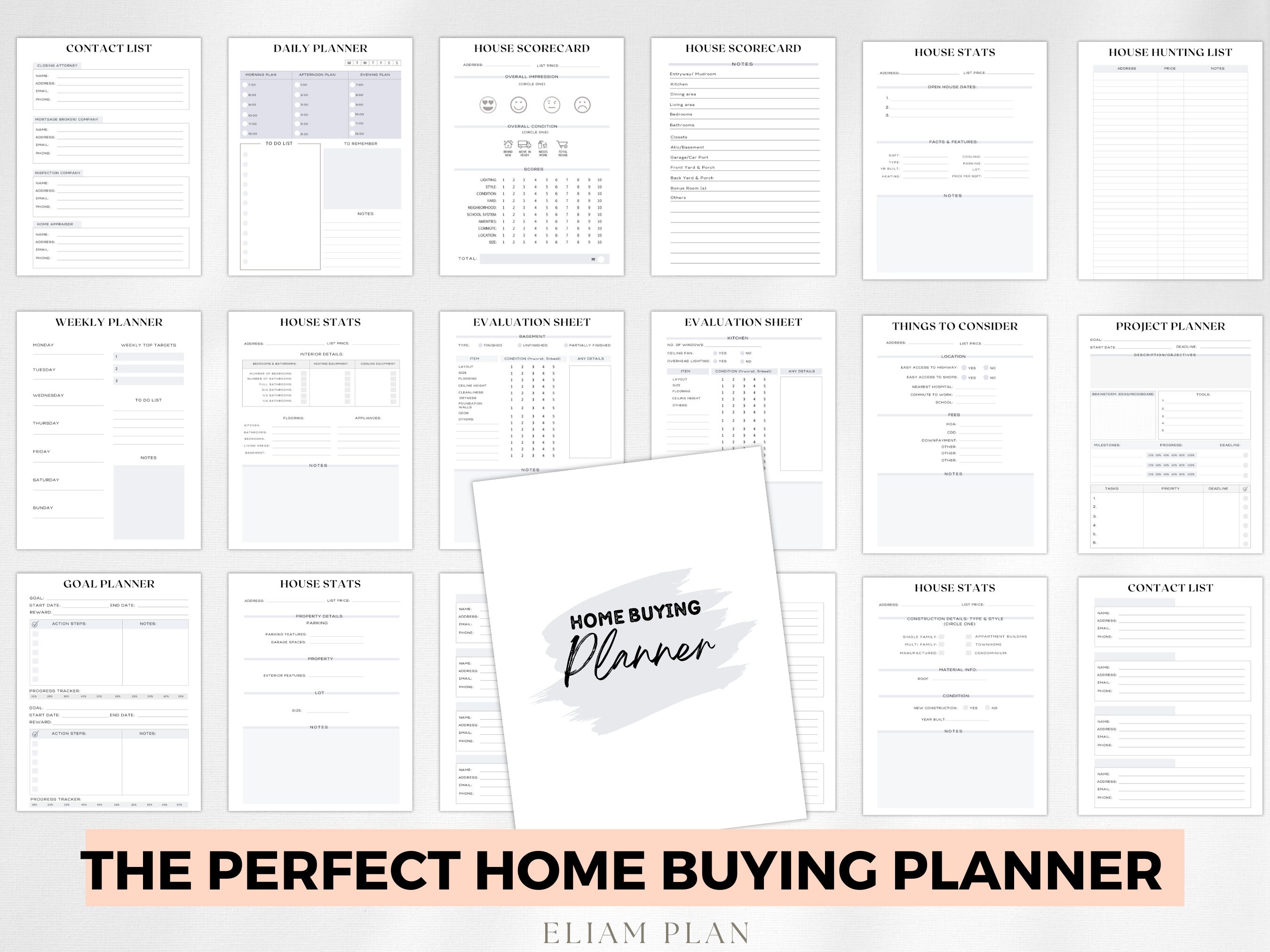 Home Buying Planner, Real Estate Organizer, House Hunting Journal ...