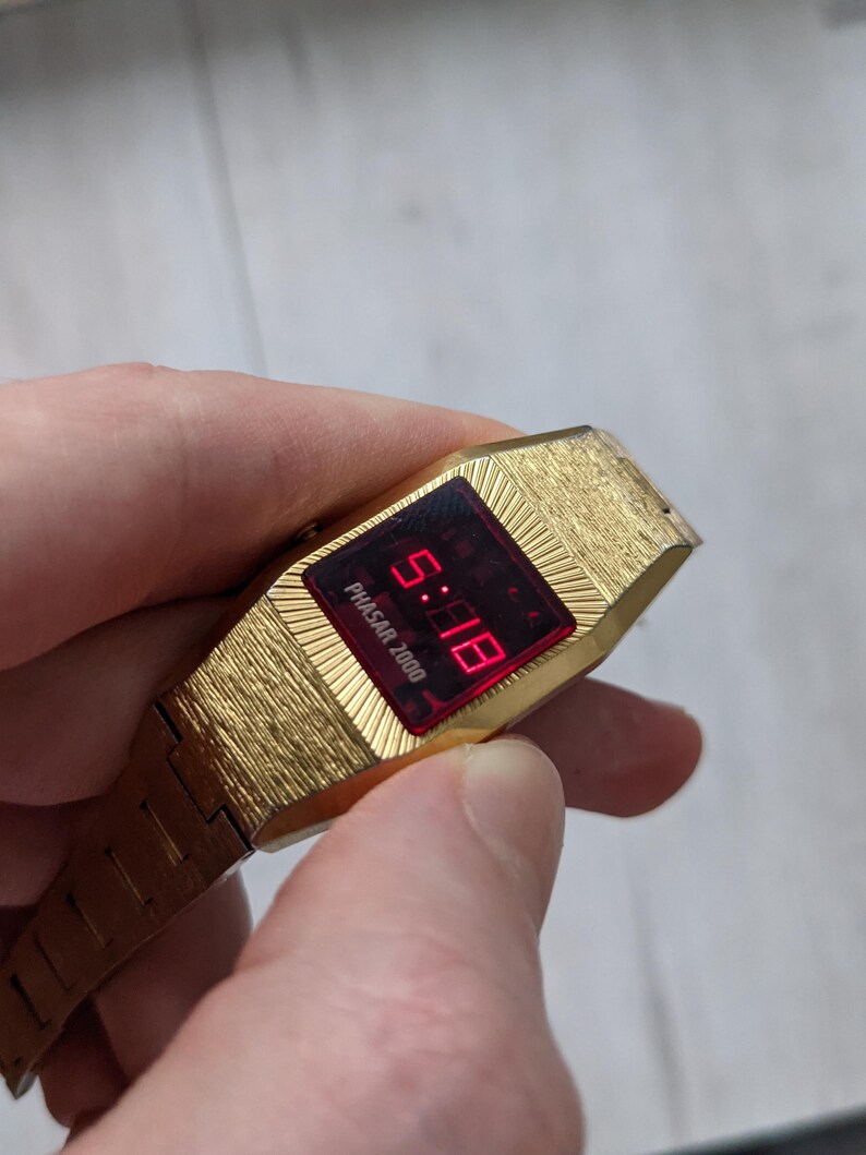 Vintage Phasar 2000 Women's Digital Quartz Dress Watch With Red LED ...