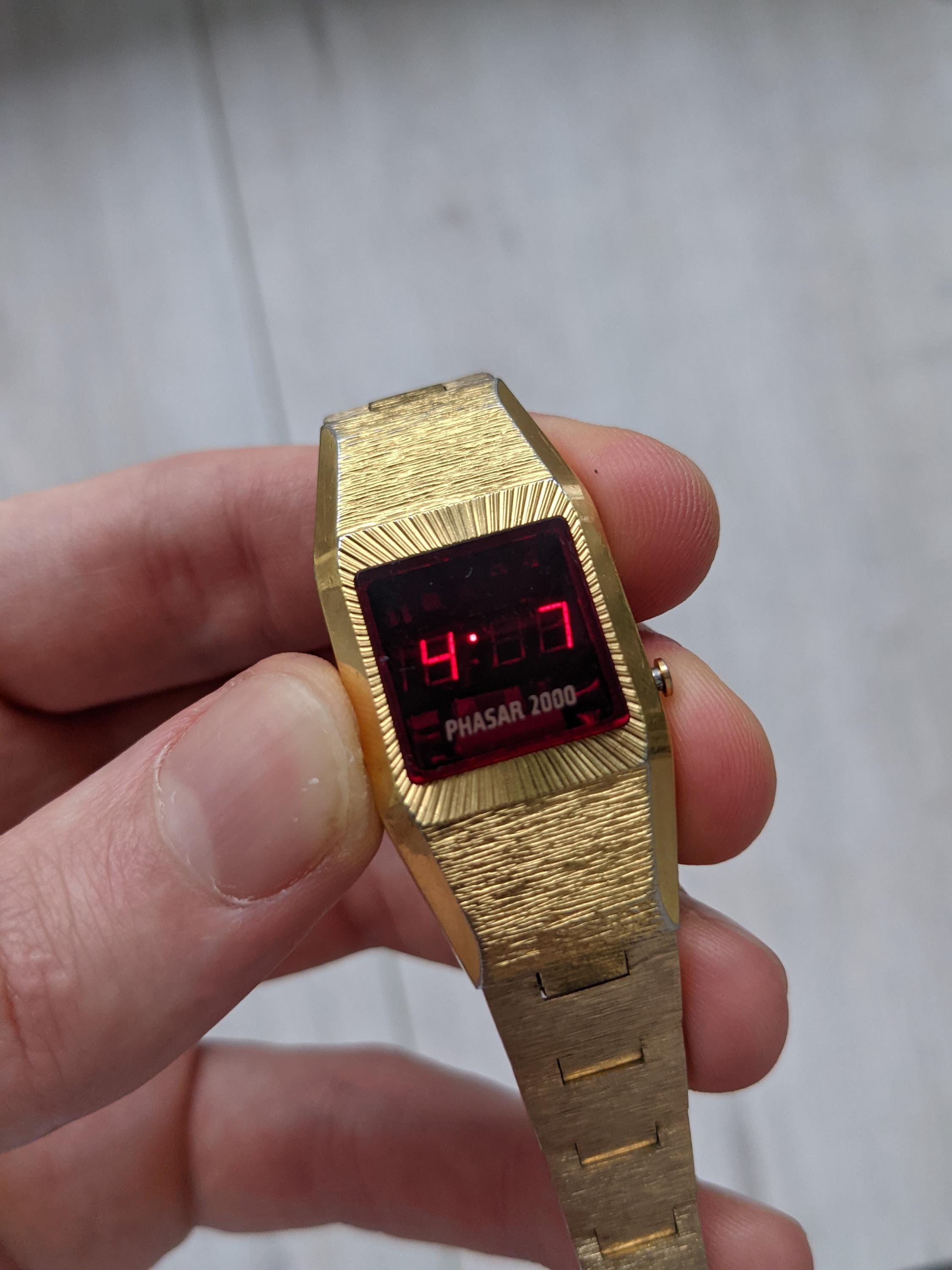 Vintage Phasar 2000 Women's Digital Quartz Dress Watch With Red LED ...