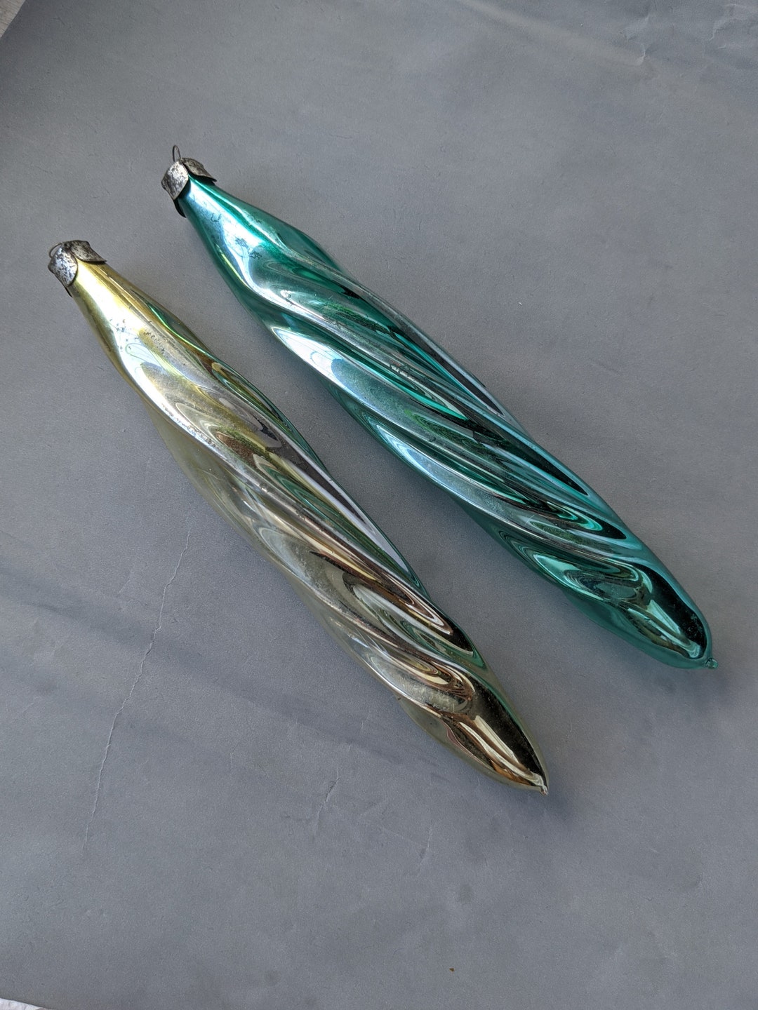 Lot 2 Big Icicle Christmas Ornaments USSR Glass Toys Vintage - Etsy