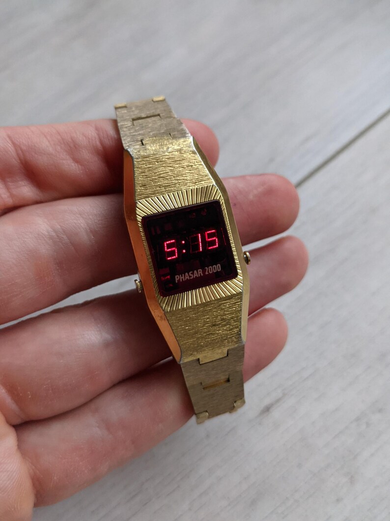Vintage Phasar 2000 Women's Digital Quartz Dress Watch With Red LED ...