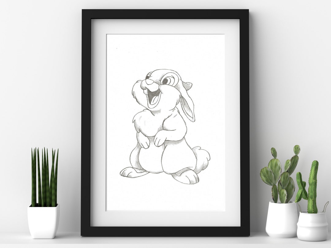 Disney Inspired Professional Hand Drawn Illustration. THUMPER - Etsy UK