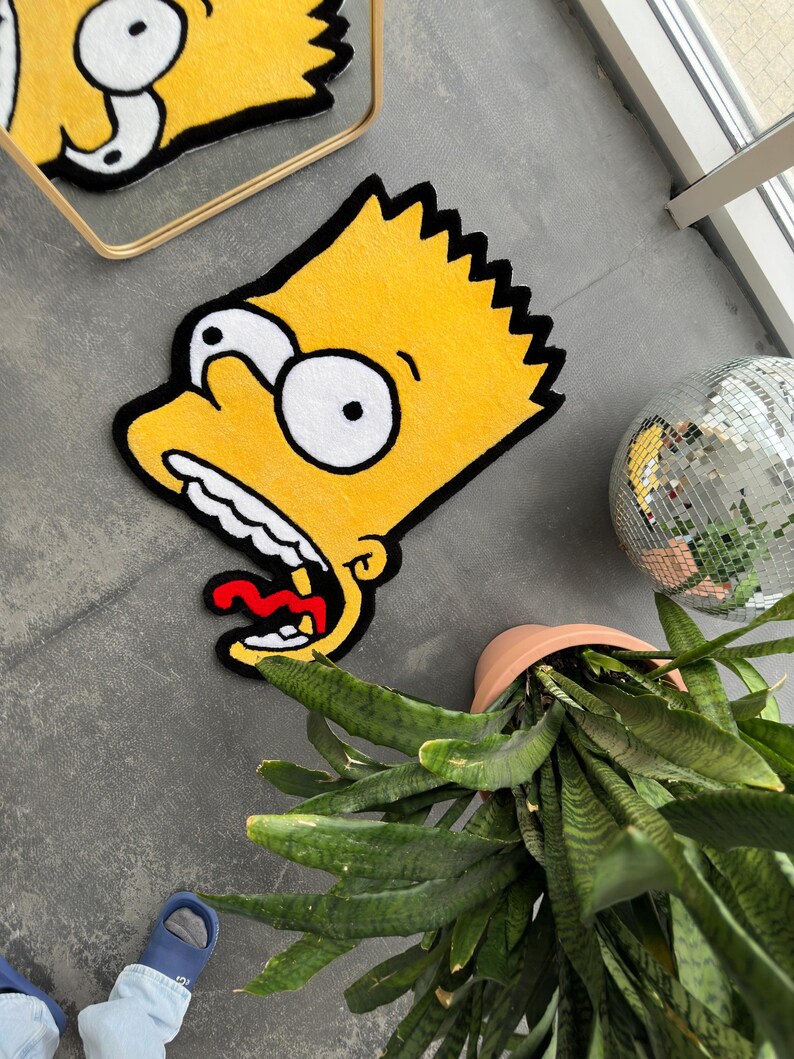 Bart Tufted Cartoon Character 3D Rug, Unique Custom Carpet Simpson - Etsy