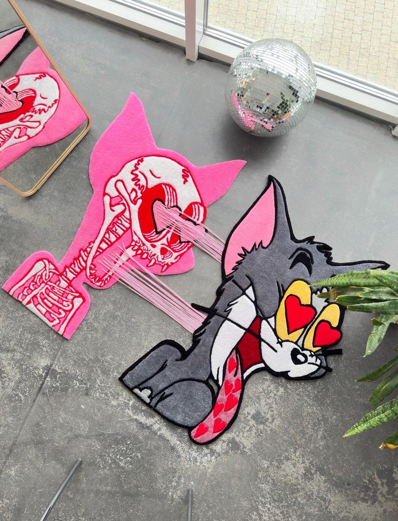 Tom Tufted Cartoon Character 3D Rug, Unique Custom Carpet - Etsy