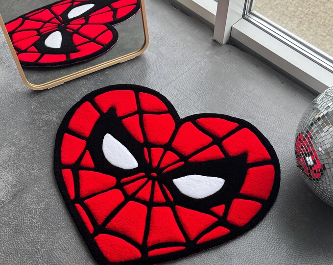 Spider Heart Fluffy Custom Rug - Etsy