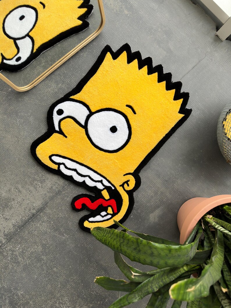 Bart Tufted Cartoon Character 3D Rug, Unique Custom Carpet Simpson - Etsy
