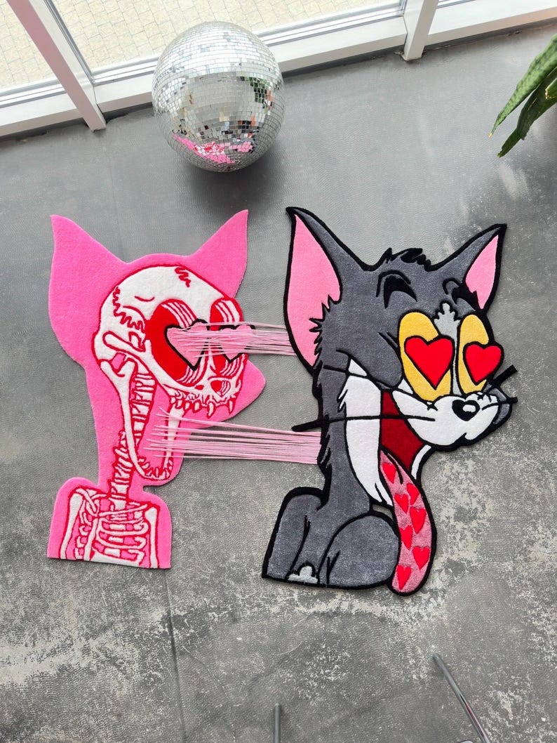 Tom Tufted Cartoon Character 3D Rug, Unique Custom Carpet - Etsy