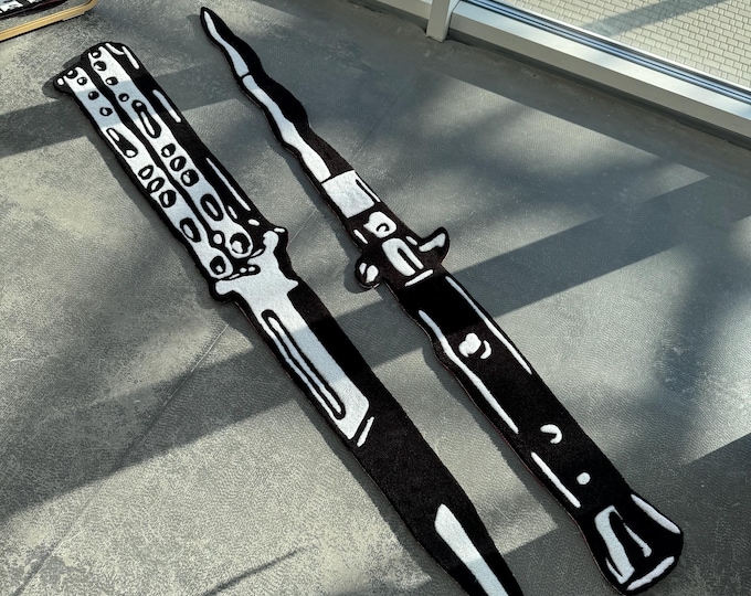 Knife Tufted Cartoon Character 3D Rug, Unique Custom Carpet - Etsy