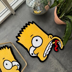 Bart Tufted Cartoon Character 3D Rug, Unique Custom Carpet Simpson - Etsy