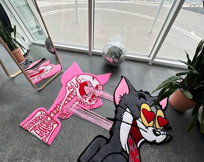 Tom Tufted Cartoon Character 3D Rug, Unique Custom Carpet - Etsy