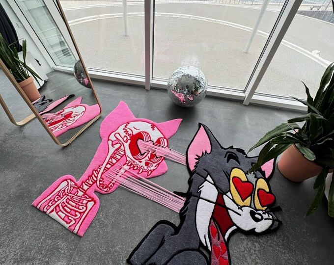 Tufted Cartoon Character 3D Rug, Unique Custom Carpet Tom - Etsy