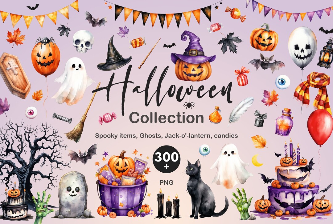 Halloween Trick or Treat | +300 Digital Stickers | Pre-cropped ...