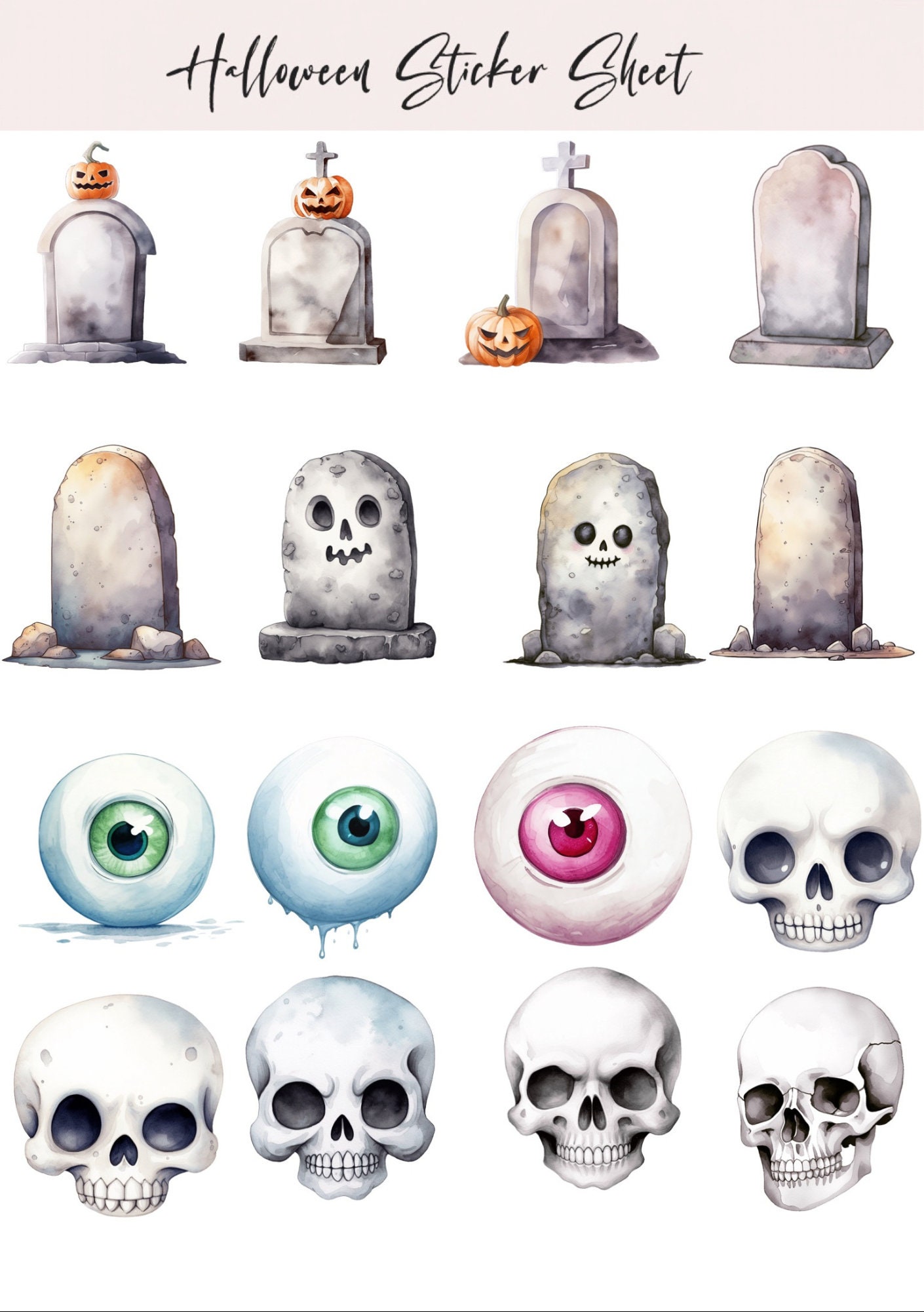 Halloween Trick or Treat | +300 Digital Stickers | Pre-cropped ...