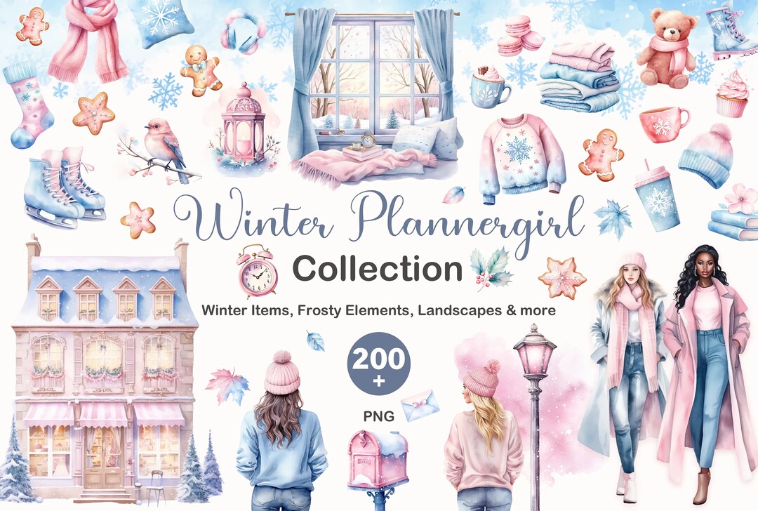 Winter Planner Girl Printable Stickers + 200| Winter | Printable ...