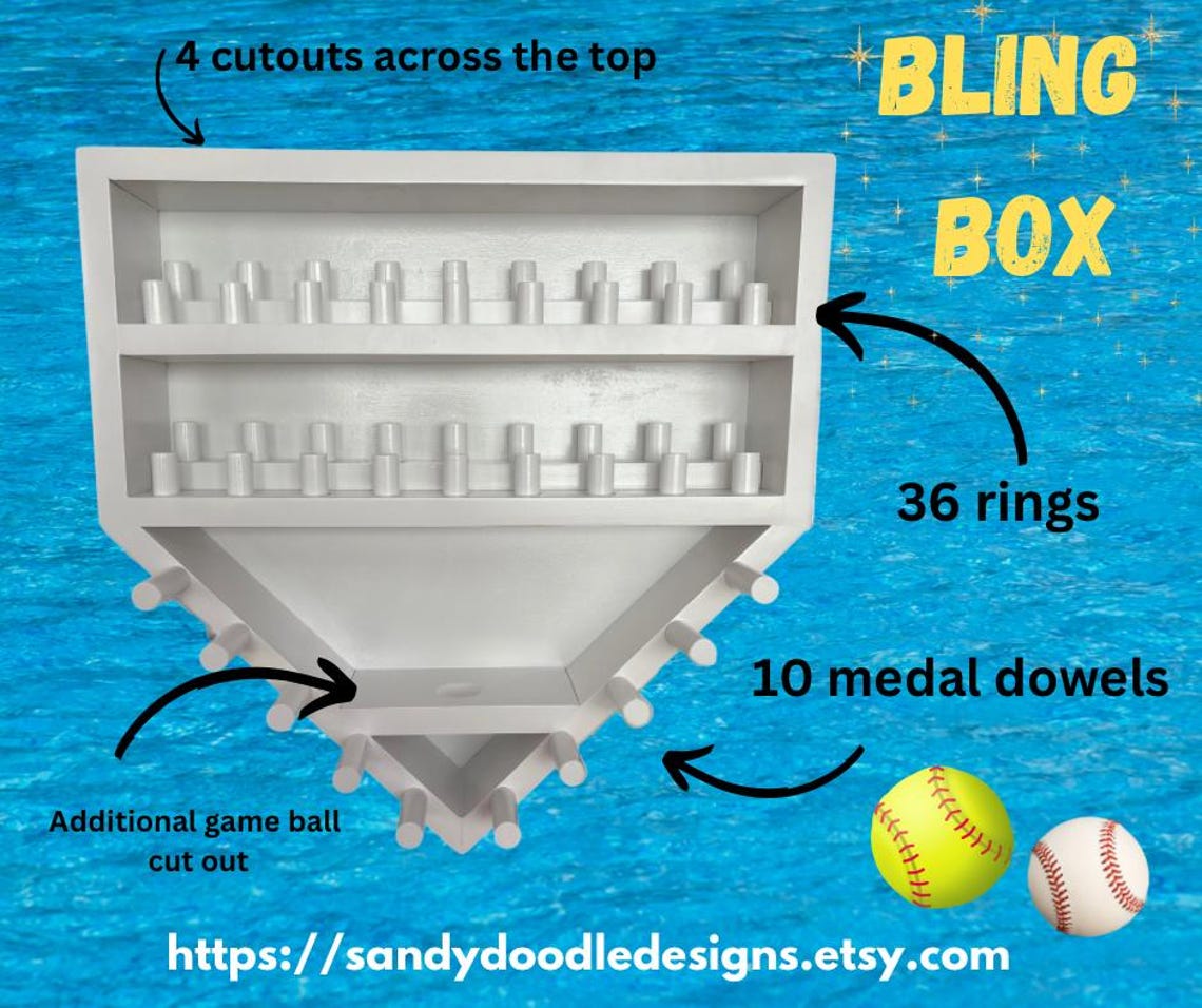 Home Plate Display Box: Baseball & Softball Ring, Medal, and Ball ...