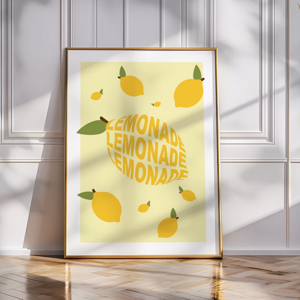 Lemonade, Lemon, Colorful Summer Poster, Wall Decor, Instant Download ...
