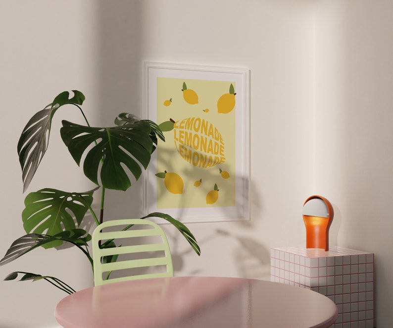 Lemonade, Lemon, Colorful Summer Poster, Wall Decor, Instant Download ...