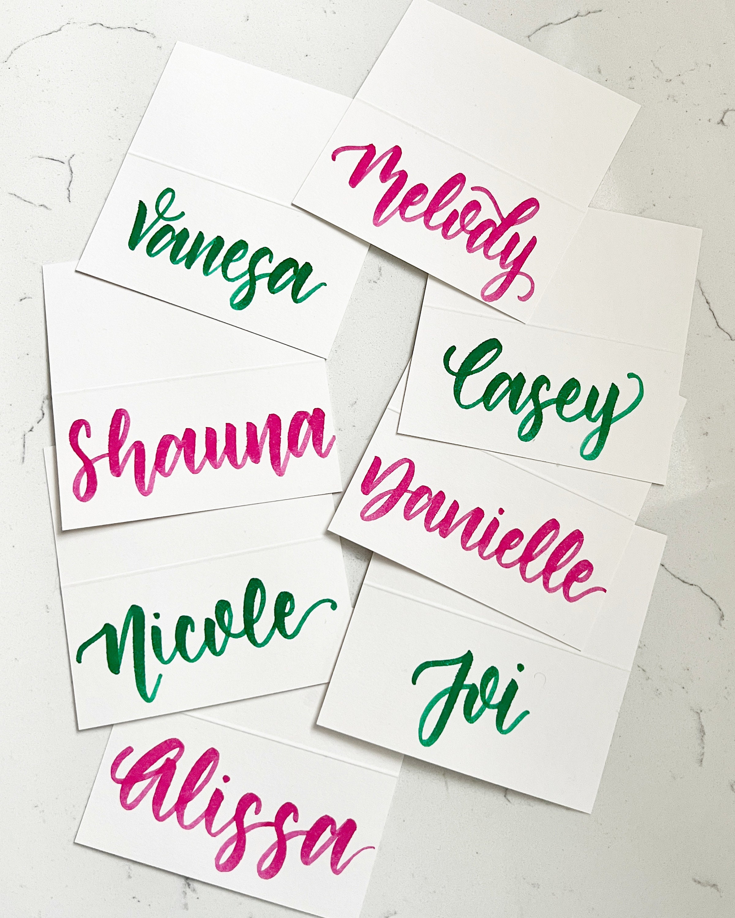 White Tented Place Cards Handlettered Place Cards Wedding Place Cards ...