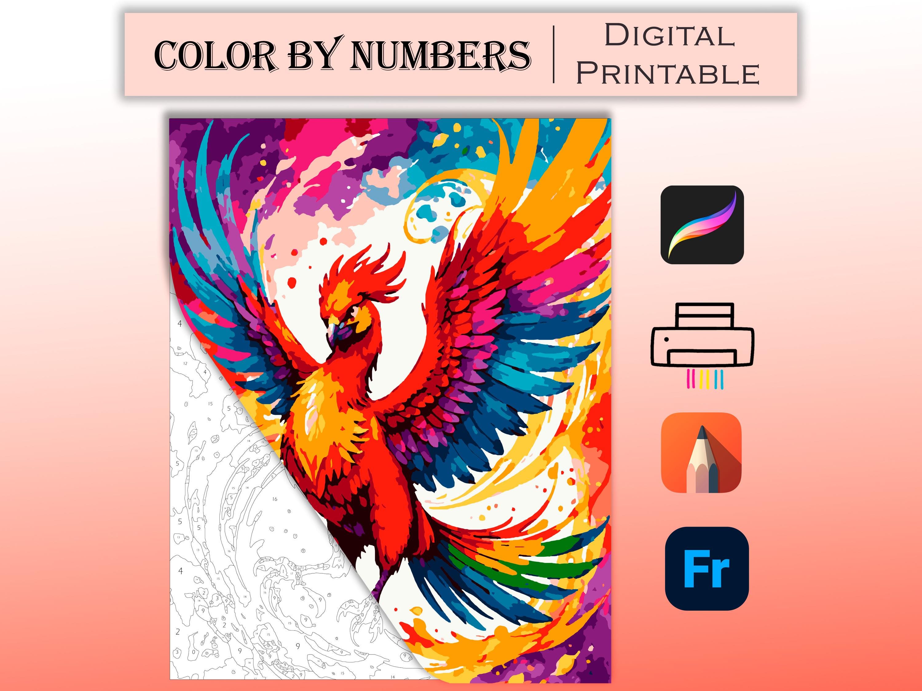 Color by Number for Adult, Paint by Numbers, Coloring Page Magical ...