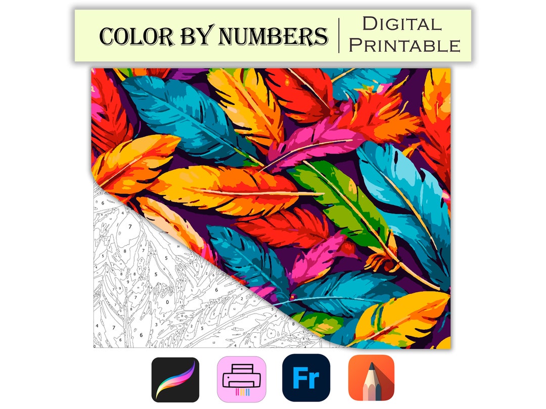 Color by Numbers for Adult, Paint by Numbers, Coloring Page Colorful ...