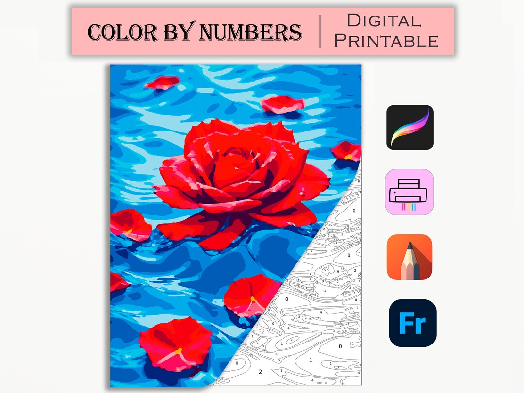 Color by Numbers for Adults, Paint by Numbers, Coloring Page, Beauty ...