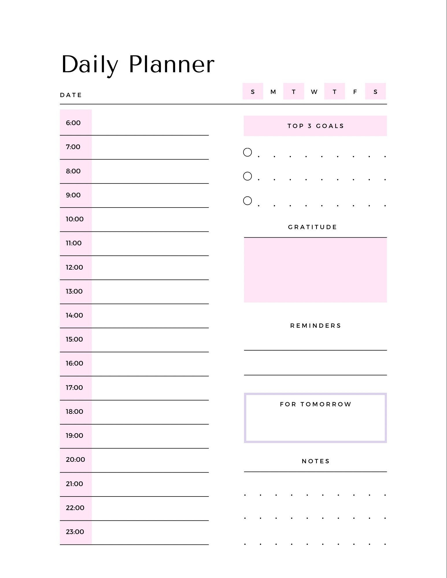 Minimal Daily Planner Pinky - Etsy